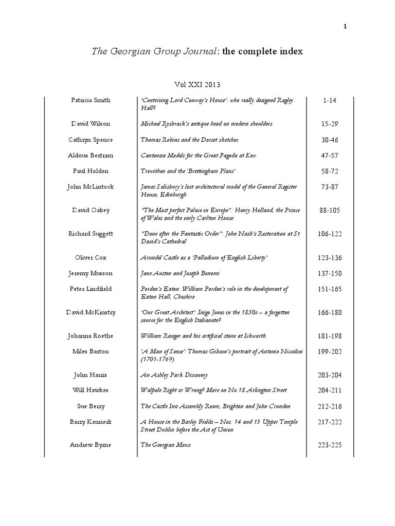 The Georgian Group Journal | PDF