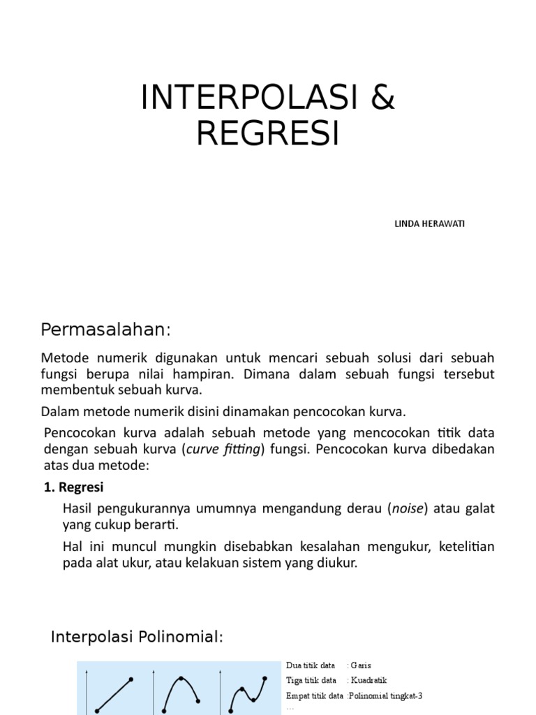 Interpolasi & Regresi | PDF | Metode & Bahan Ajar