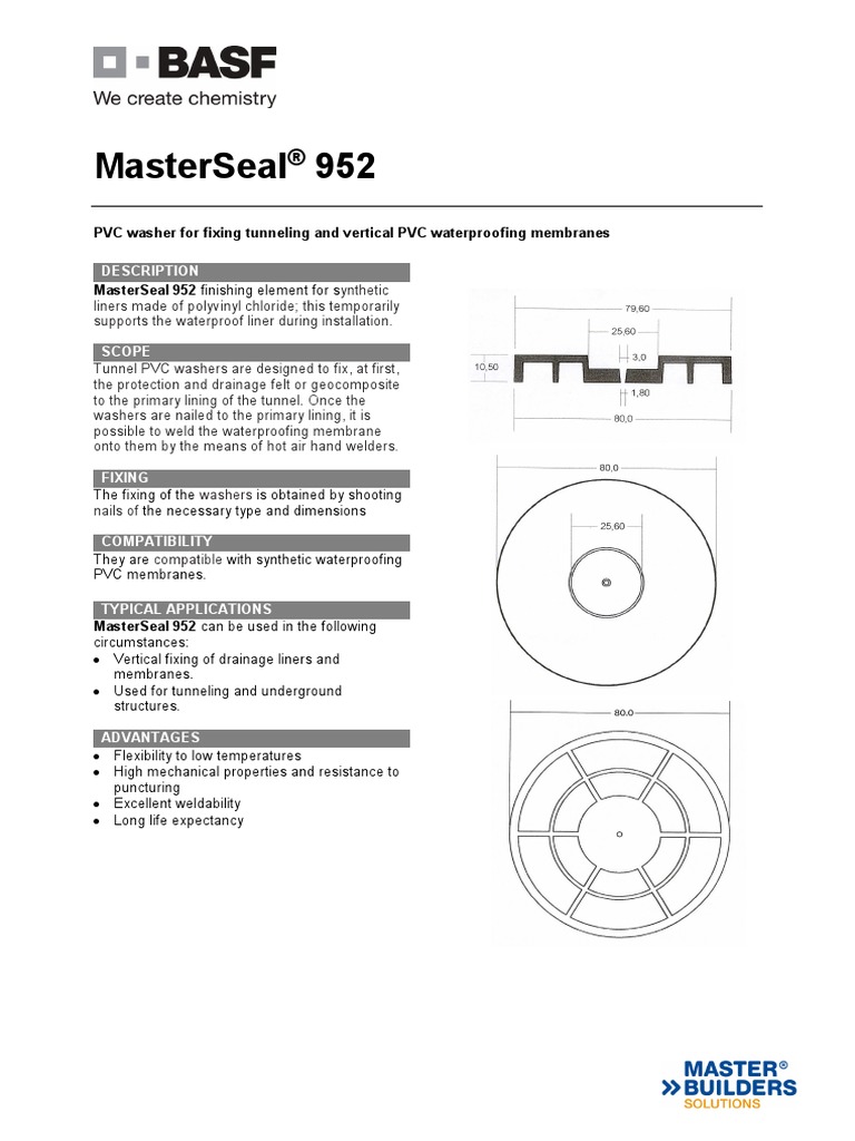 Basf Masterseal 952 Tds PDF | PDF | Polyvinyl Chloride | Materials
