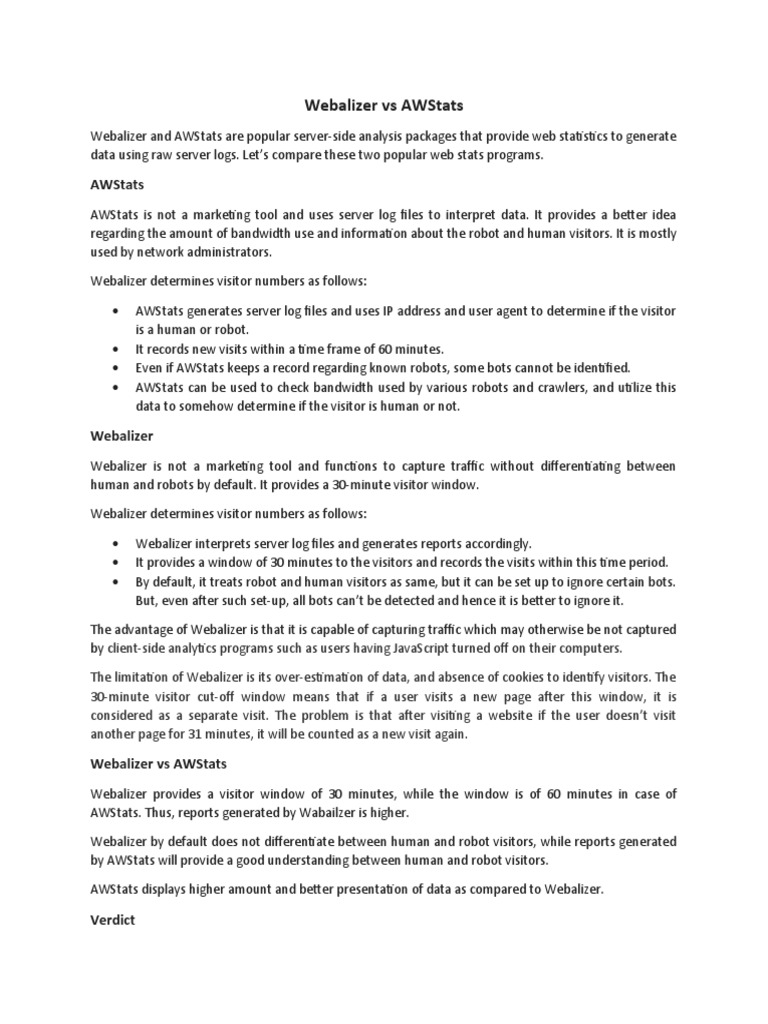 Webalizer Vs AWStats | PDF | Computer Networking | Hypertext