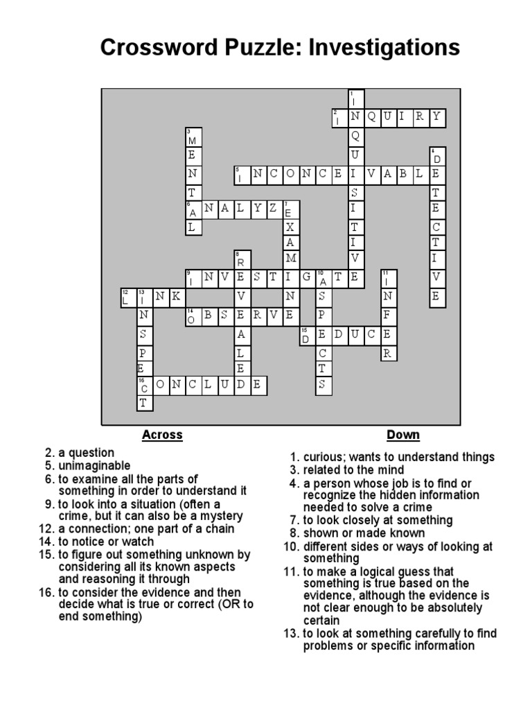Investigation Word Cross | PDF | Cognitive Science | Epistemology