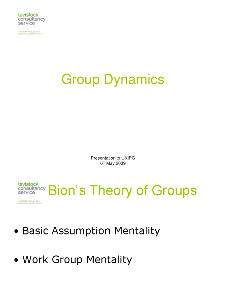Bion's Group Dynamics Theory | PDF | Reality | Behavior