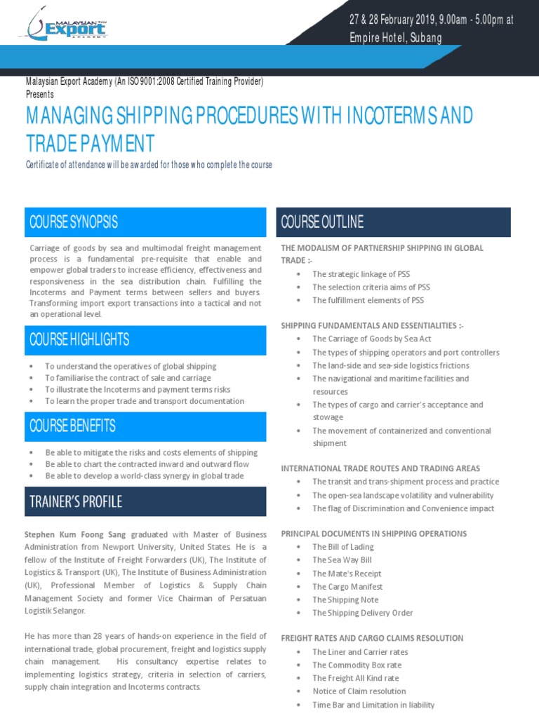 Summary of Documents in Shipping | PDF | Cargo | Transport