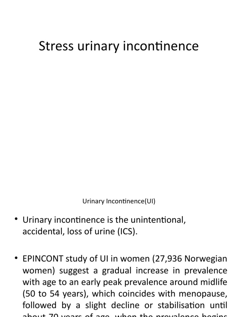 Understanding Stress Urinary Incontinence | PDF