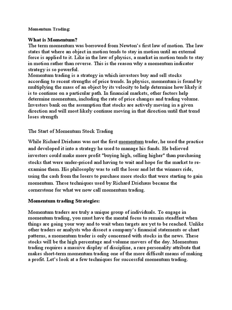 Mastering Momentum Trading Strategies | PDF | Financial Economics ...