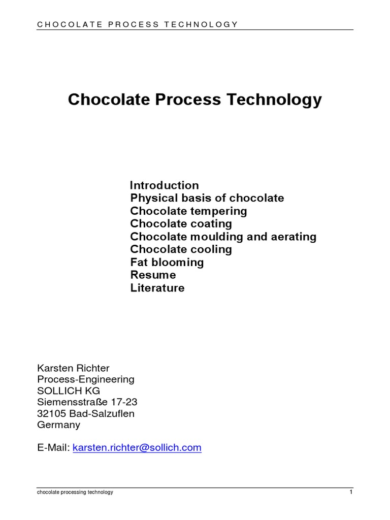 Chocolate Tempering-Basic | PDF | Chocolate | Freezing