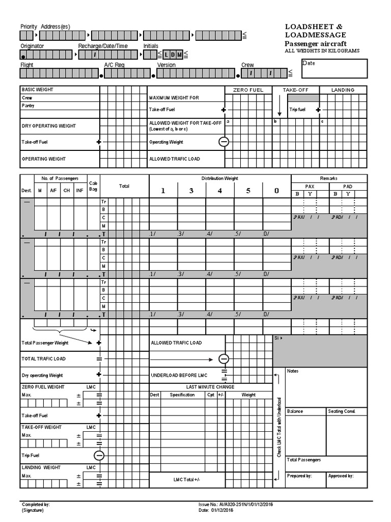 A320 Load and Trim Sheet Report | PDF | Aviation | Aircraft