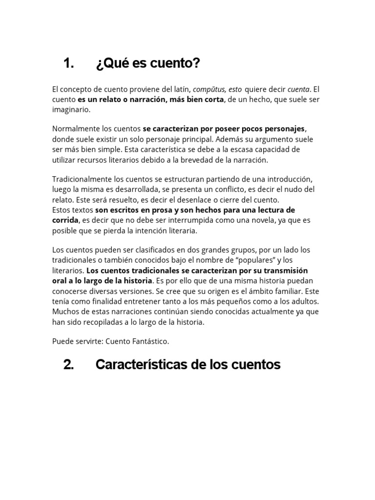 El Cuento | PDF | Cuentos | Narrativa