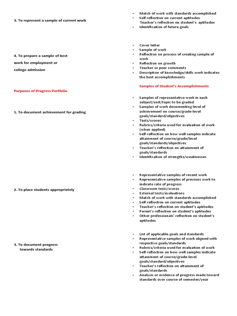 Handouts For Portfolio Assessment | PDF | Rubric (Academic) | Education ...