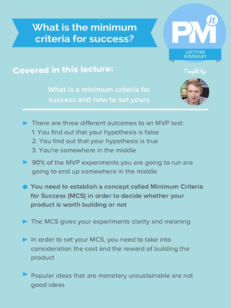 CHEAT SHEET What Is Minimum Criteria For Success | PDF