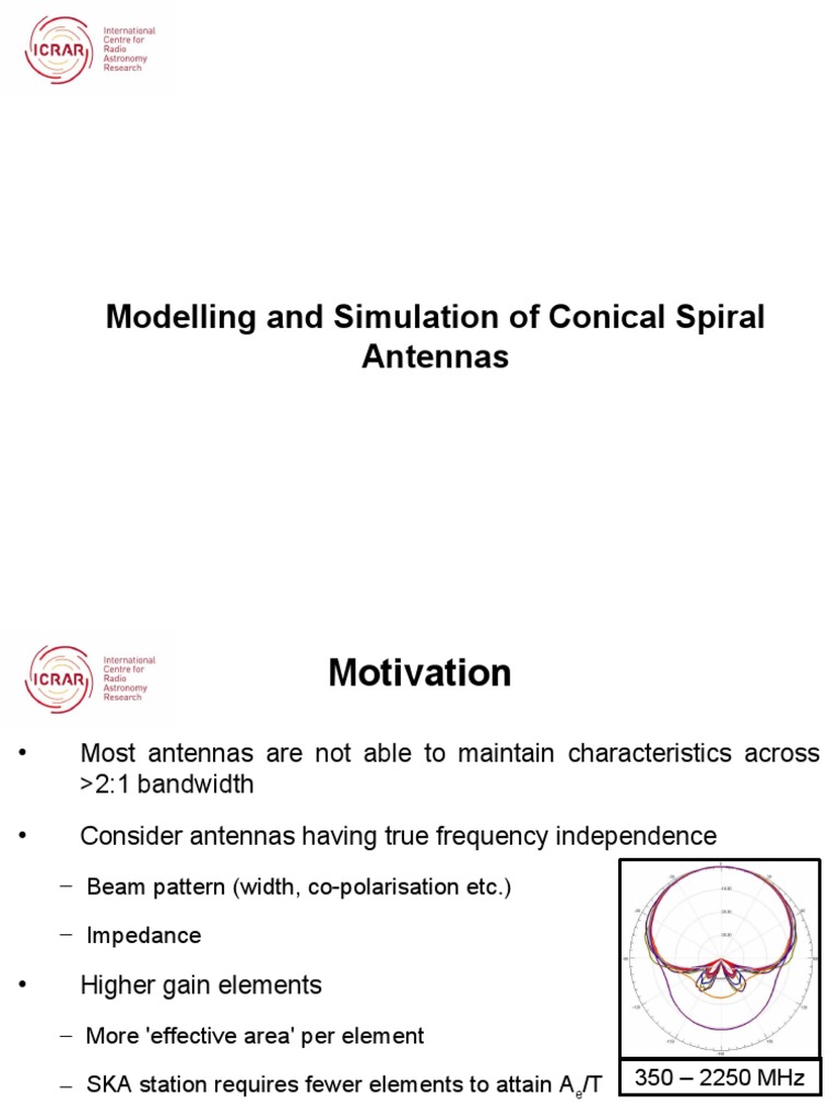 Modelling and Simulation of Conical Spiral Antennas | PDF | Antenna (Radio) | Bandwidth (Signal ...