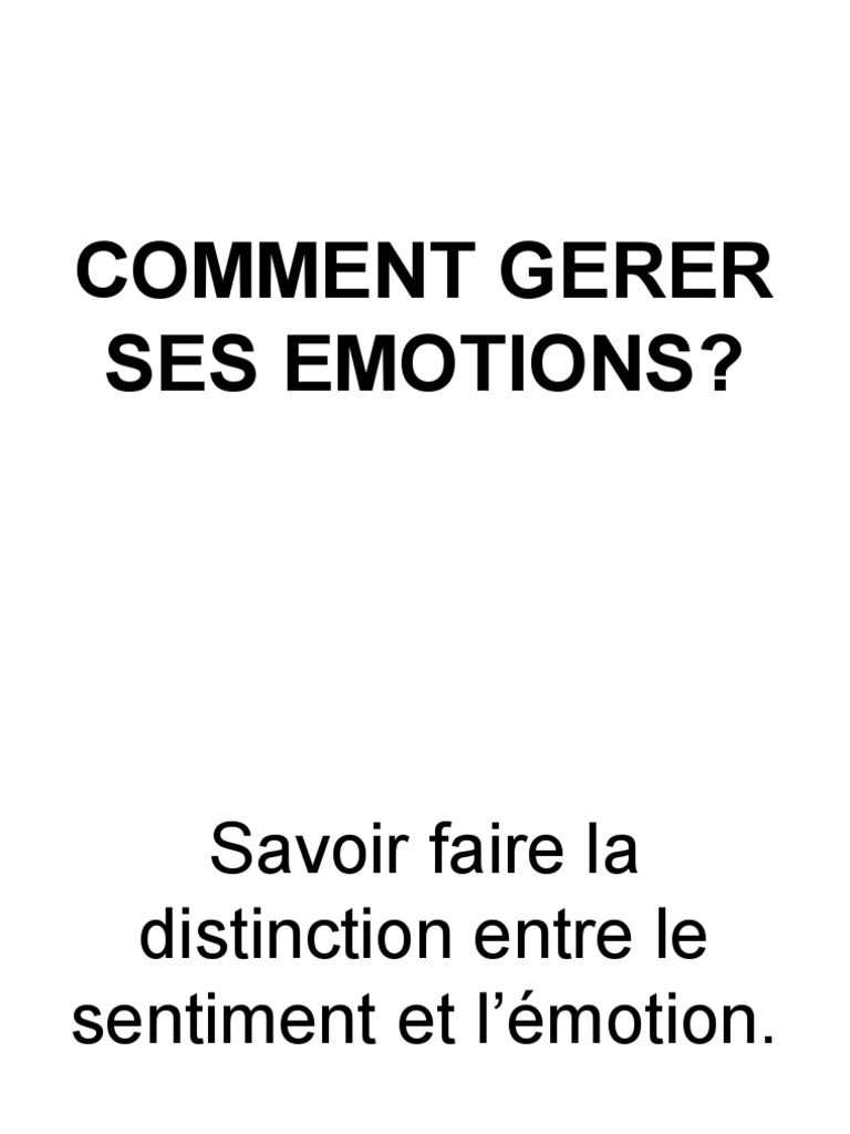 Atelier 3 Gestion Des Émotions | PDF | Émotions | Sciences comportementales