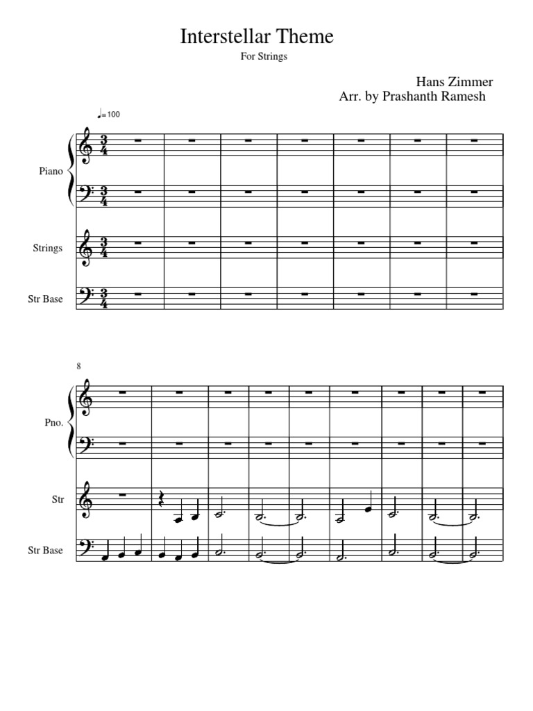 Interstellar Theme: Hans Zimmer Arr. by Prashanth Ramesh | PDF