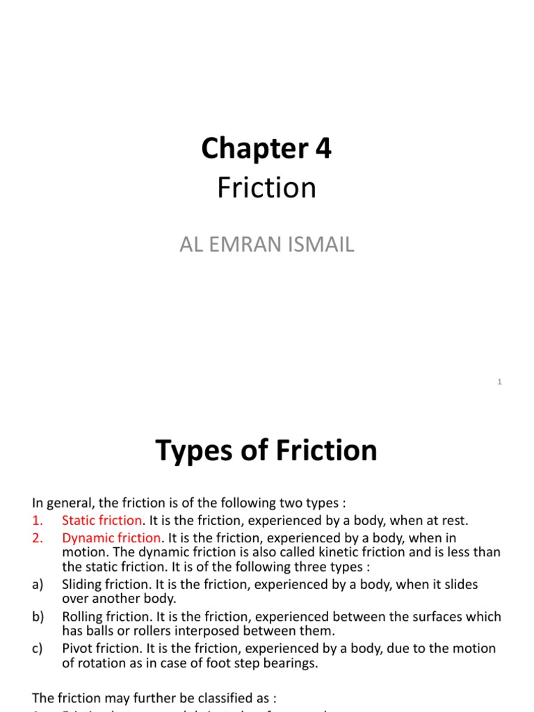 Chapter 4 (Friction) PDF | PDF | Friction | Clutch