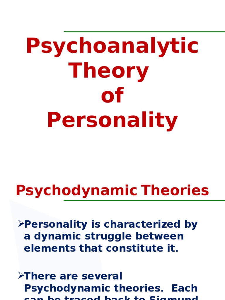 Psychoanalytic Theory of Personality | PDF | Defence Mechanisms | Id
