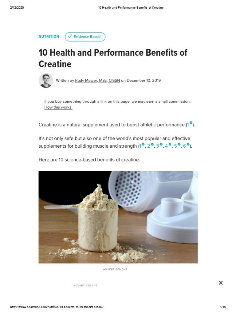 10 Health and Performance Benefits of Creatine PDF | PDF | Parkinson's ...