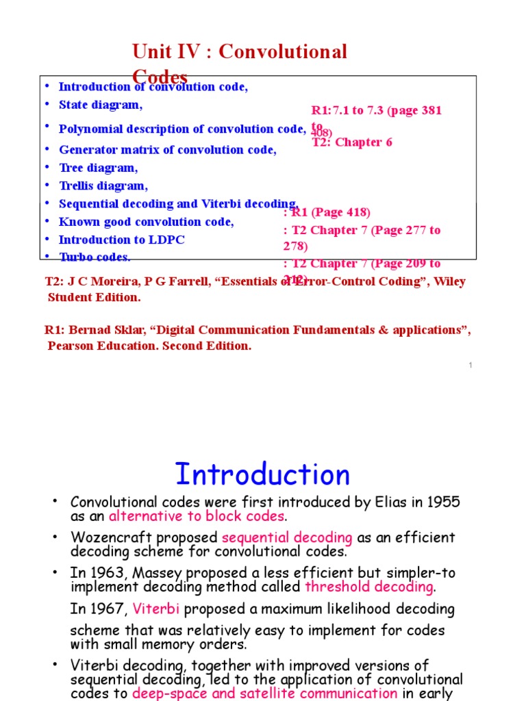 Unit IV Convolutional Codes | PDF | Low Density Parity Check Code | Computer Data
