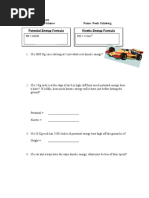 Potential and Kinetic Energy Worksheet | PDF | Kinetic Energy ...