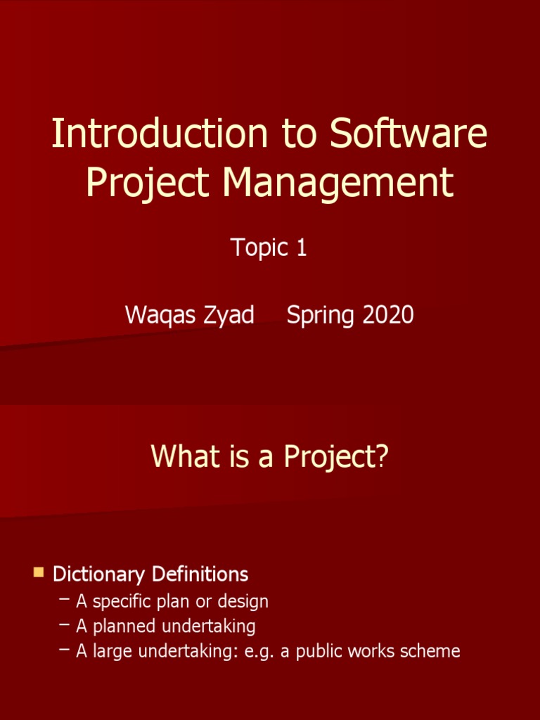 Intro SPM Topic 1 | PDF | Project Management | Business