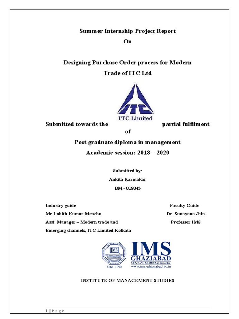 Summer Internship Project Report | PDF | Retail | Supply Chain