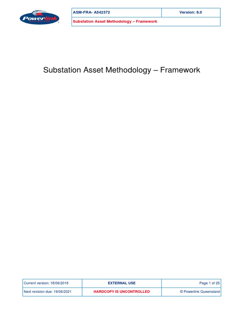 Substation Asset Methodology Framework | PDF | Electrical Substation ...