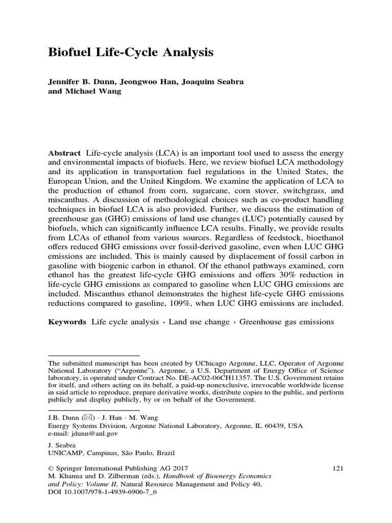 Biofuel Life-Cycle Analysis | PDF | Biofuel | Life Cycle Assessment