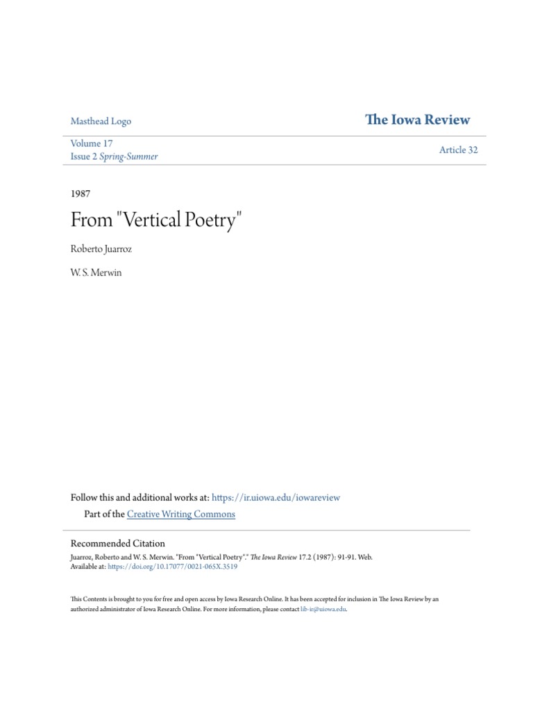 From Vertical Poetry | PDF | Information Science | Communication