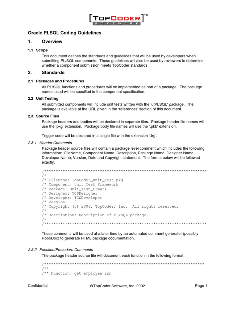 Oracle Plsql Coding Guidelines Pdf Plsql Control Flow