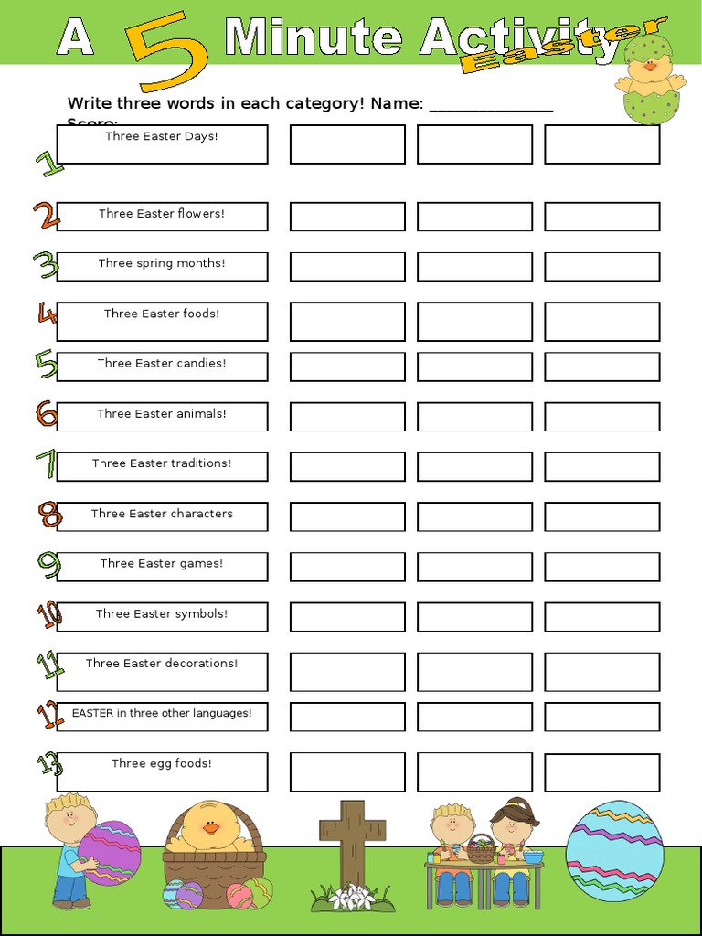 A 5 Minute Activity Easter Fun Activities Games Games Icebreakers ...