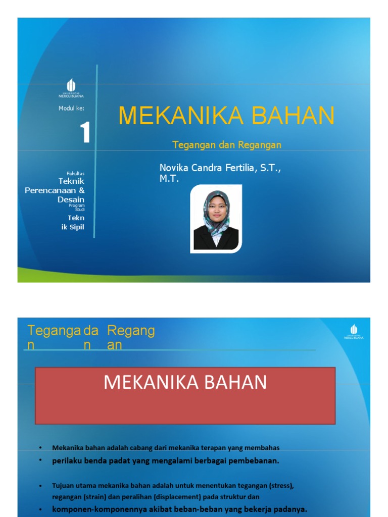 Mekanika Bahan (TM1) | PDF | Sains & Matematika