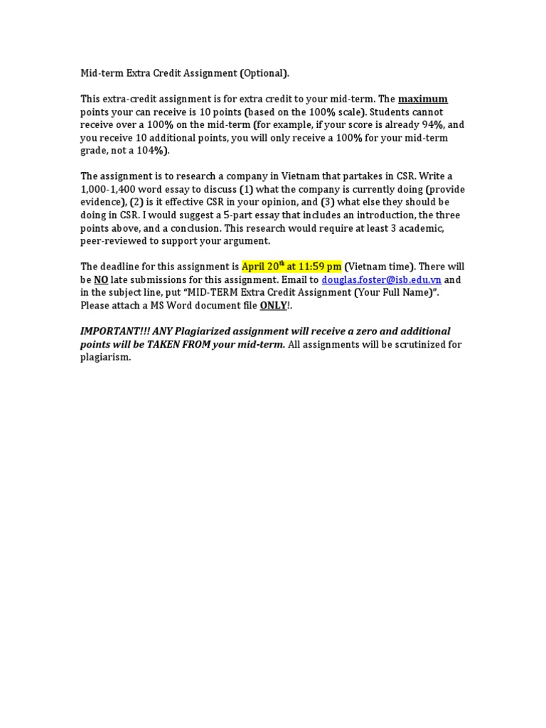 Vietnam CSR Research Extra Credit Assignment | PDF
