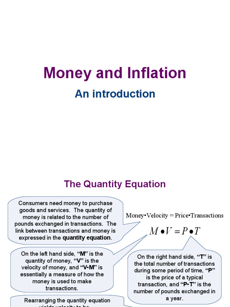 Money and Inflation: An Introduction | PDF | Quantity Theory Of Money ...
