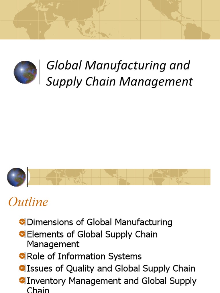 Global Supply Chain Management Pdf Supply Chain Inventory