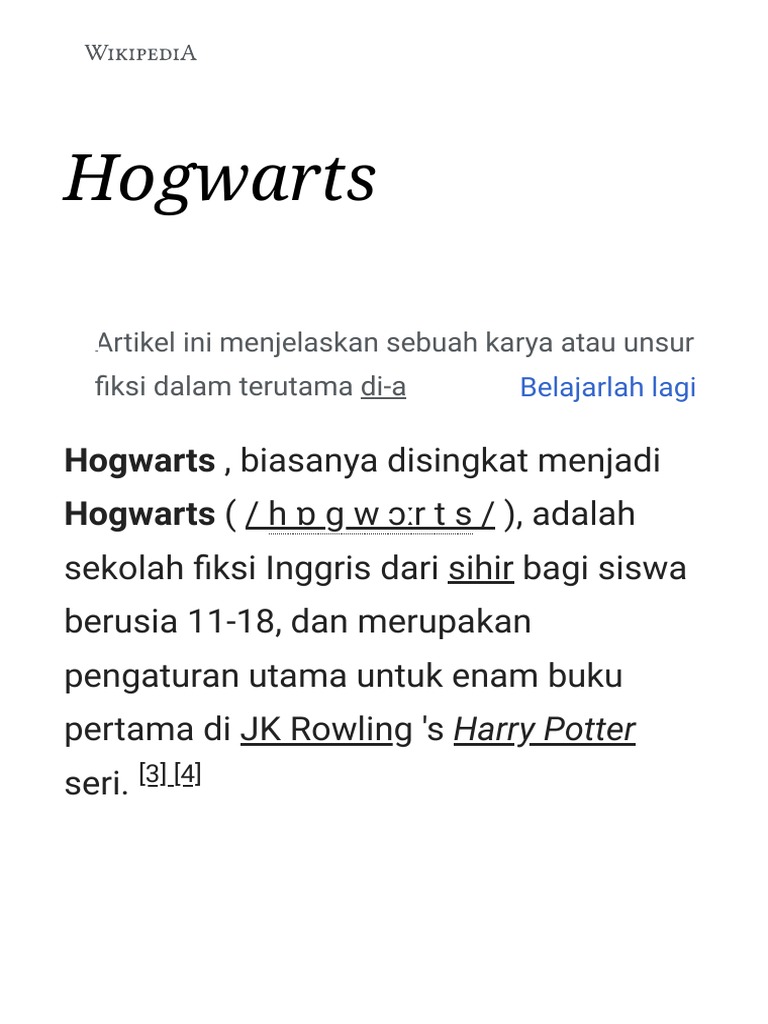 Hogwarts PDF | PDF | Ilmu Sosial | Dewasa Muda