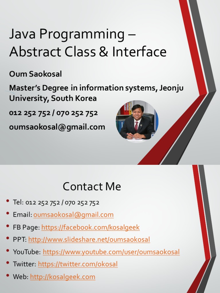 Java Programming - Abstract Class & Interface | PDF | Class (Computer Programming) | Method ...