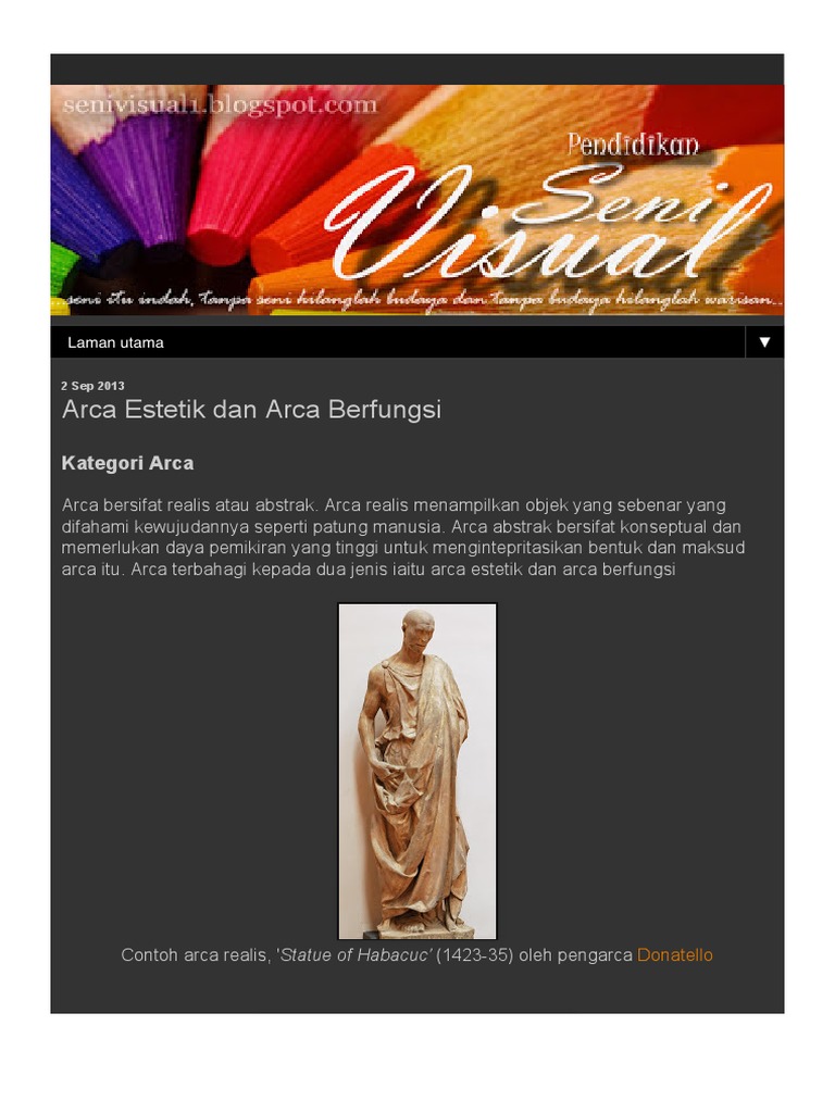 Pendidikan Seni Visual Arca Estetik Dan Arca Berfungsi | PDF