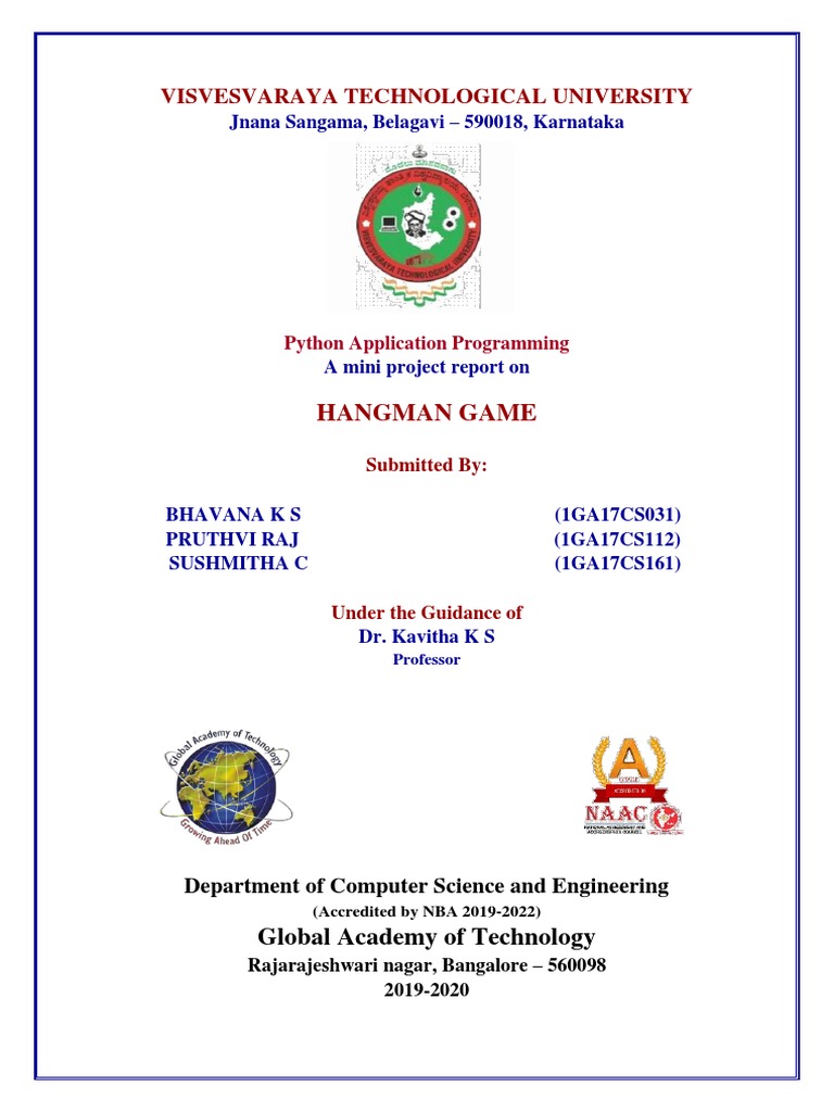 Python Project Report Hangman Pdf Pdf Python Programming Language Application Software 