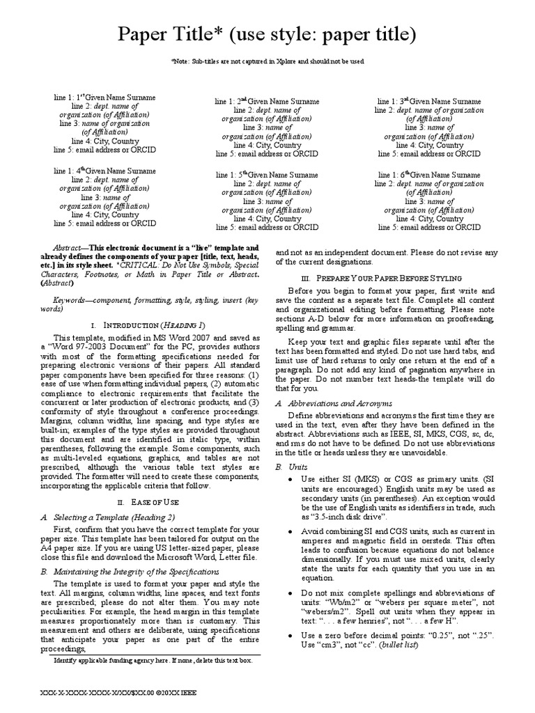 Paper Title (Use Style: Paper Title) : Note: Sub-Titles Are Not ...