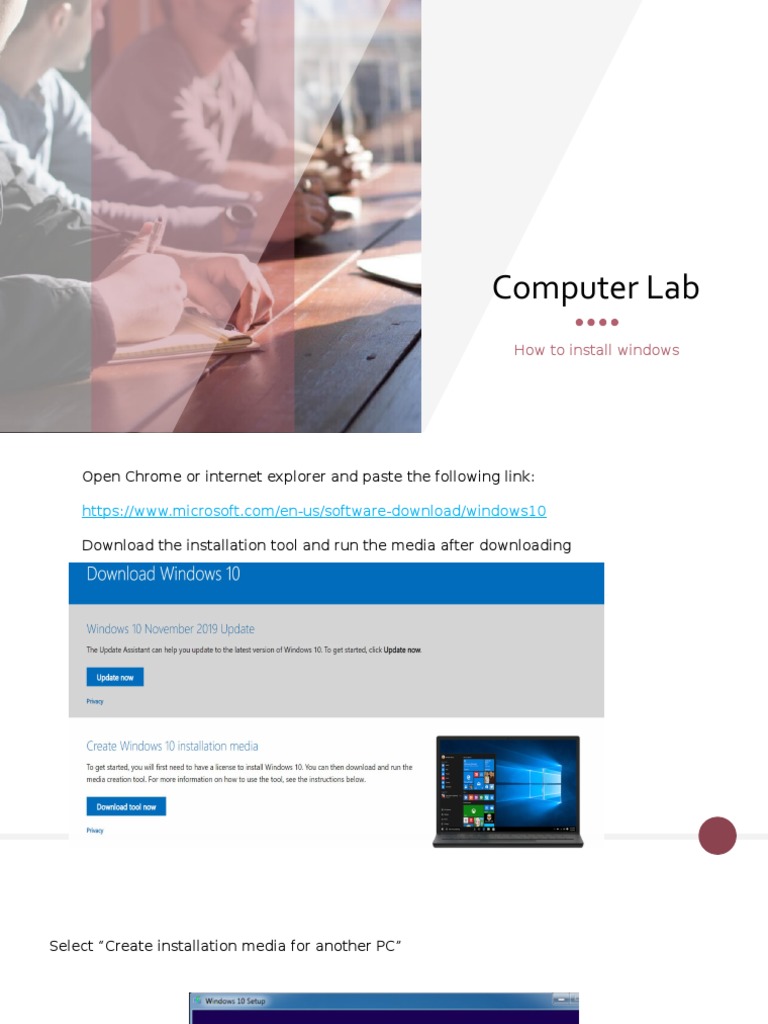 Computer Lab: How To Install Windows | PDF | Windows 10 | Microsoft Windows