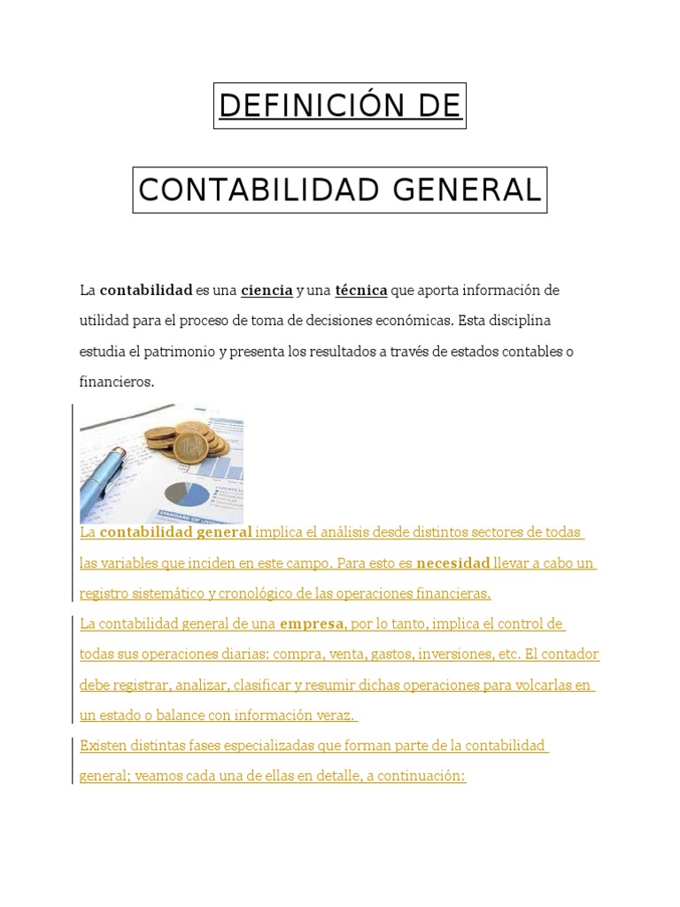 Definición de Contabilidad General | PDF | Contabilidad | Economias