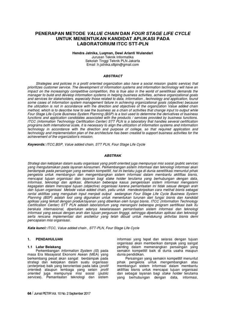 Penerapan Metode Value Chain Dan Four ST 74fba767 | PDF | Information ...