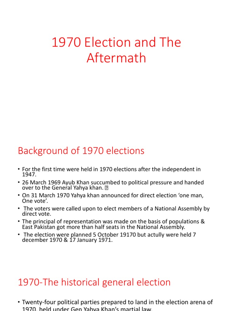 1970 Election and The Aftermath PDF | PDF