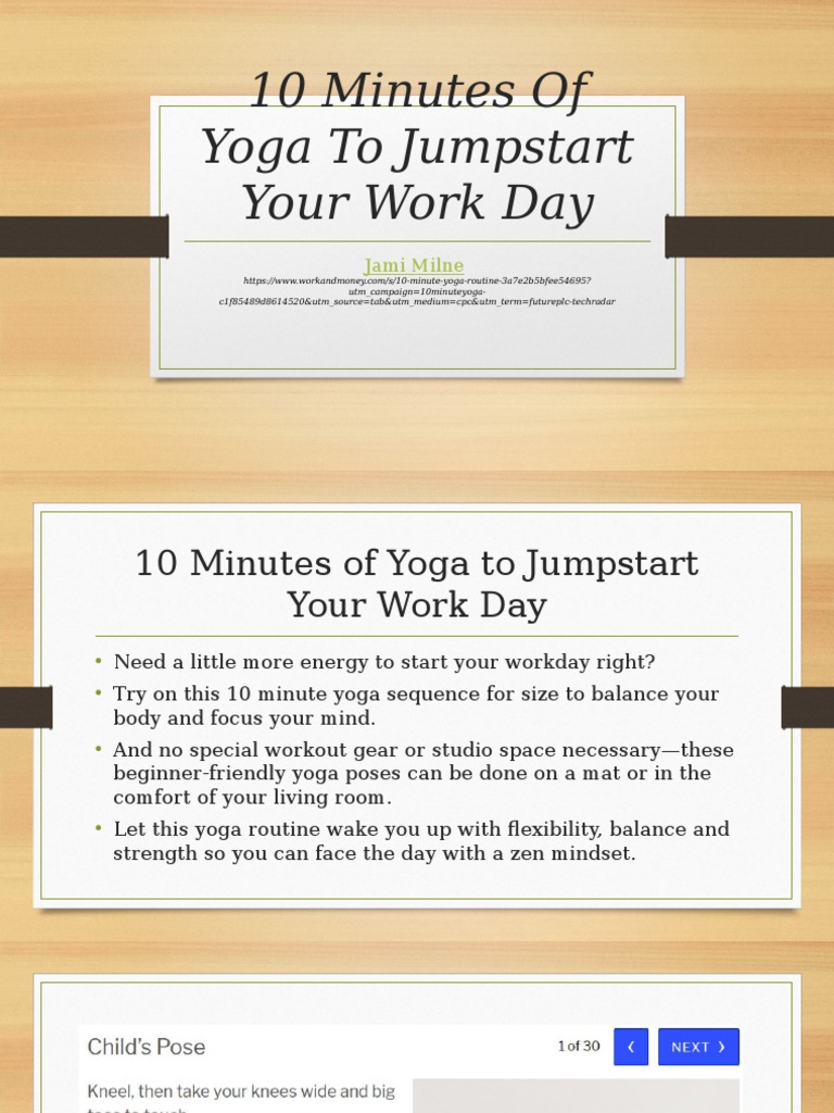 Jump Start A Work Day | PDF