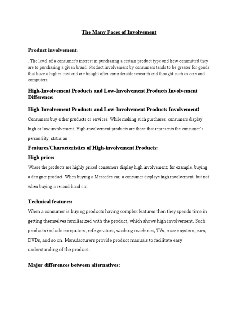 Product Involvement | PDF | Brand | Retail