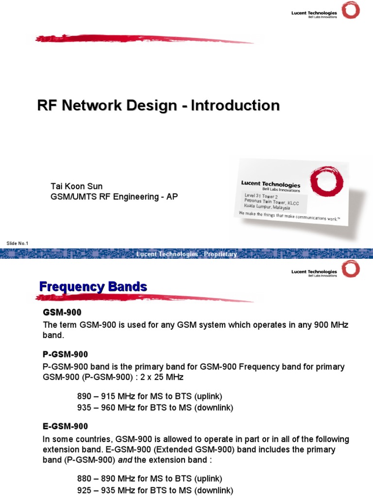 RF Network Design-Training-1 | PDF | Cellular Network | Antenna (Radio)