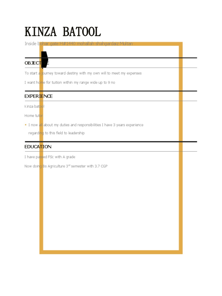 Kinza Batool: Inside Bohar Gate H#1440 Mohallah Shahgardaiz Multan | PDF