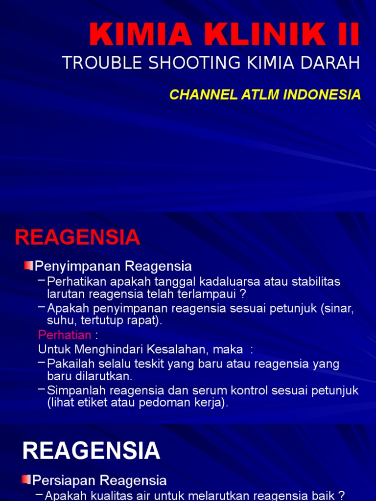 Trouble Shooting Kimia Klinik Pdf
