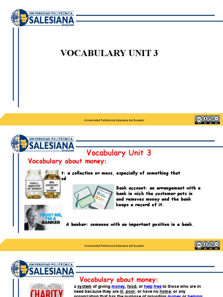 Vocabulary Unit 3: Universidad Politécnica Salesiana Del Ecuador | PDF ...