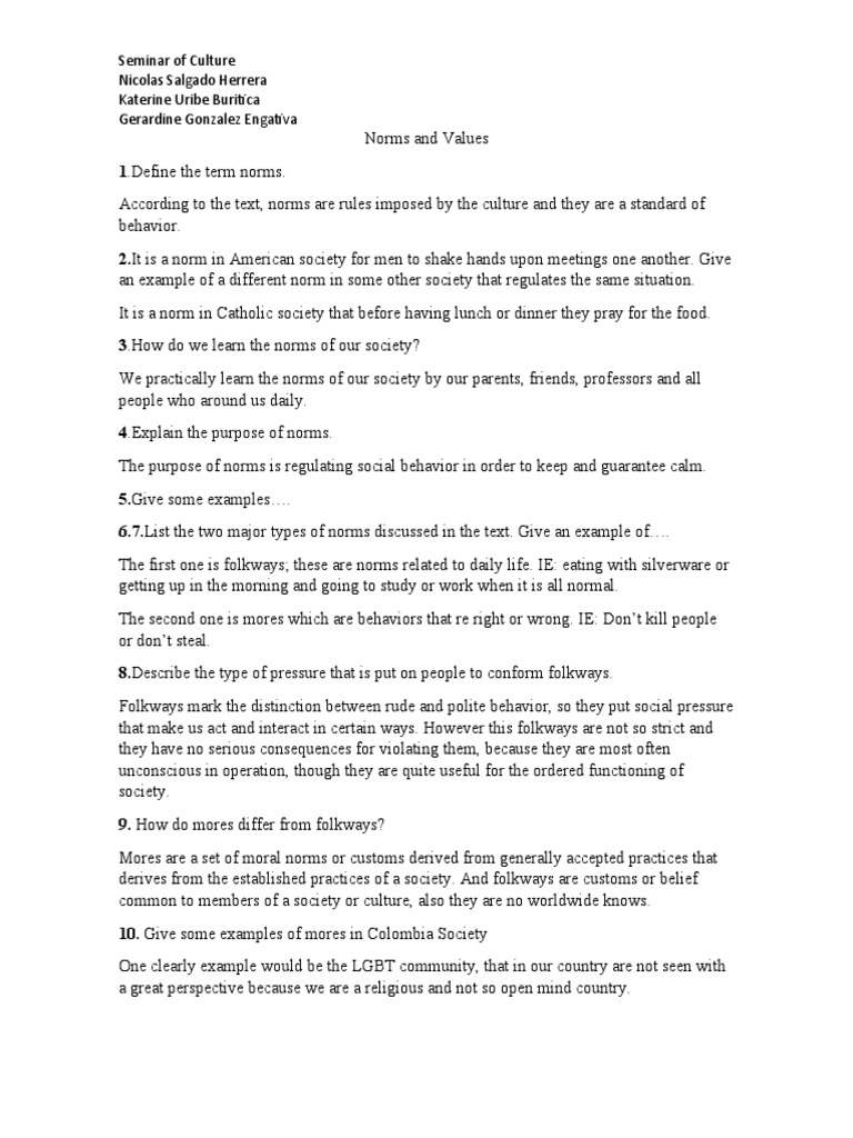 Norms and Values | PDF | Psychological Concepts | Behavioural Sciences