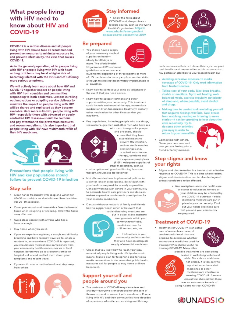Hiv-And-Covid19 Infographic A3 en | PDF | Hiv/Aids | Public Health